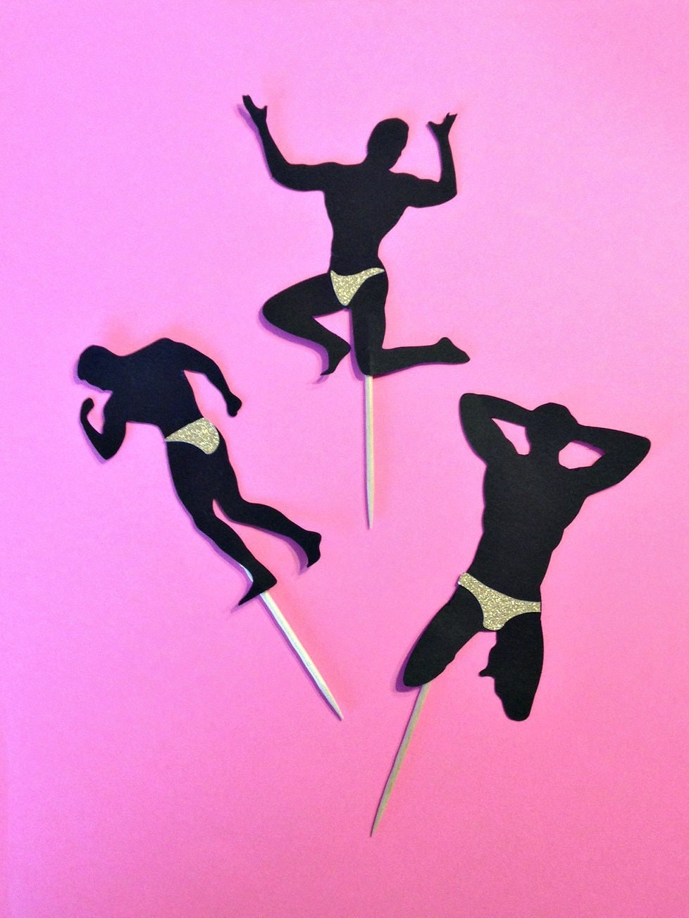 Bachelorette Party Cupcake Toppers Male Stripper by ggparties