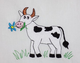 Cow embroidery | Etsy