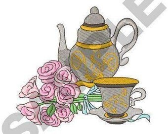 Teacup embroidery | Etsy