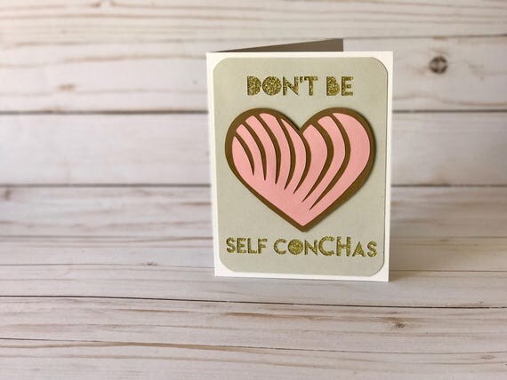 Concha Greeting Card Pan Dulce heart shape with sentiment