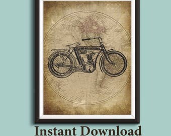 Motorcycle printable | Etsy