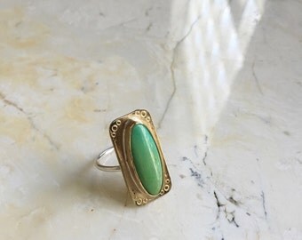 Rectangle stone ring | Etsy