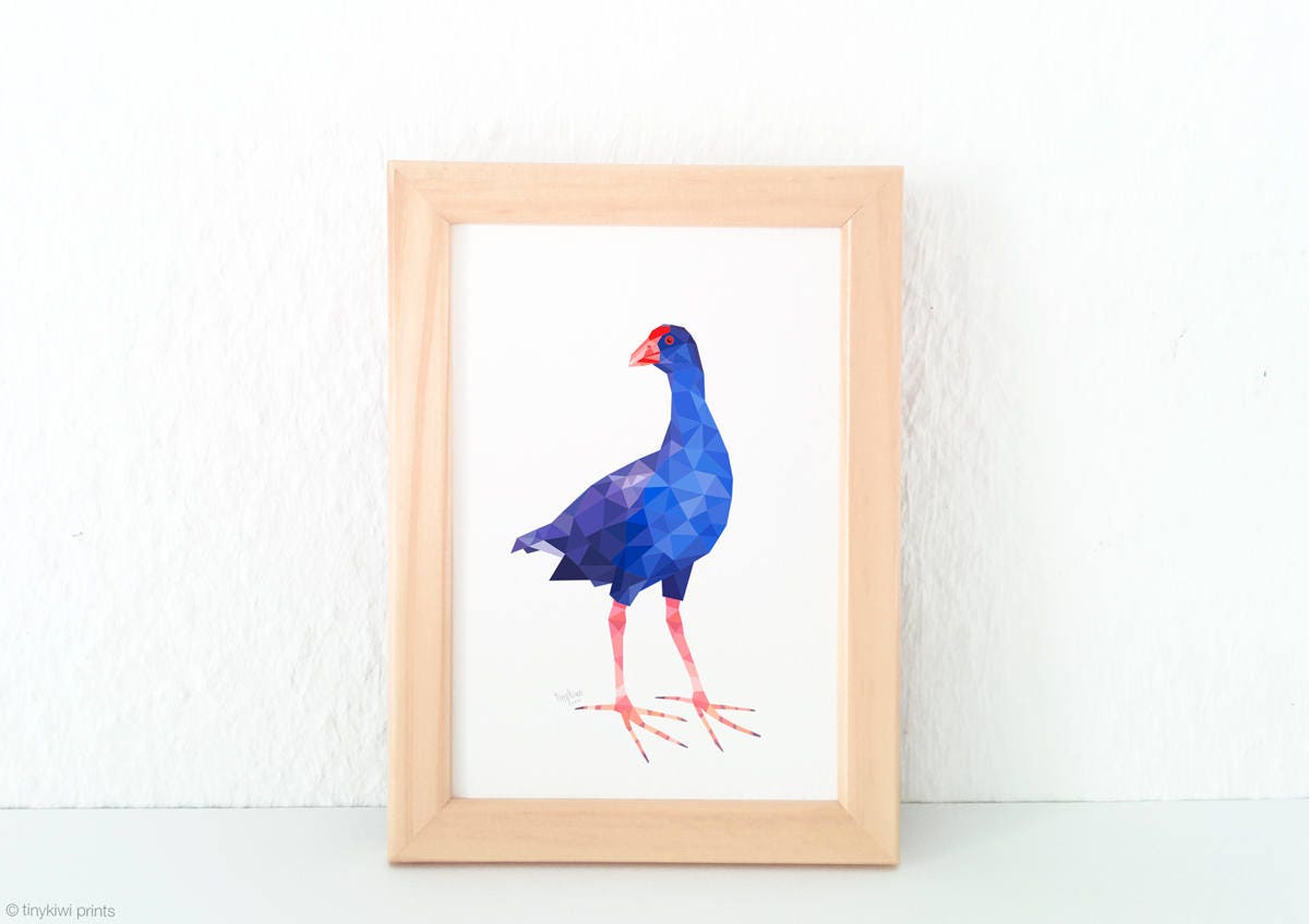 Pukeko art, Pukeko print, Pukeko illustration, New Zealand Pukeko, Kiwi ...