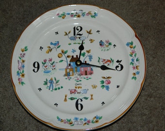 Ceramic plate clock | Etsy