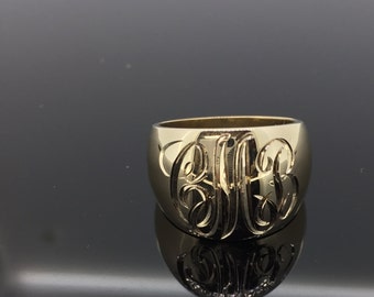 Monogram ring | Etsy
