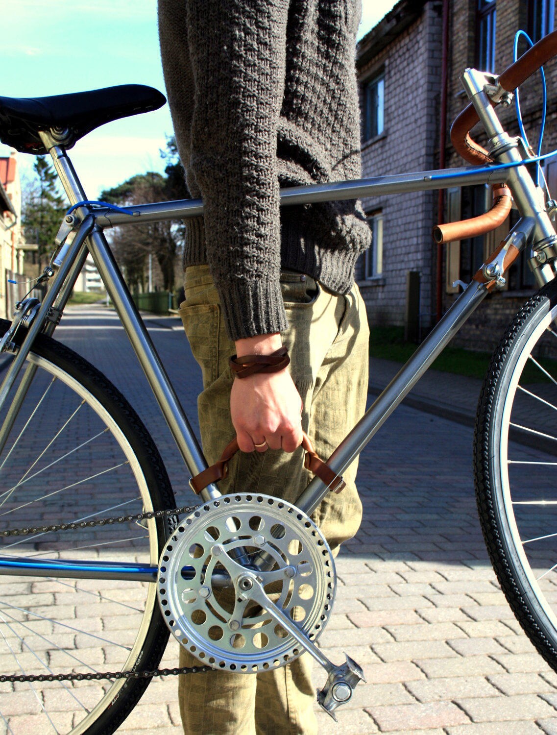 Bicycle handle Bicycle Leather Frame Handle Carrying Handle