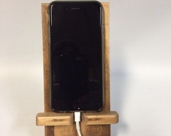 Wooden phone stand | Etsy
