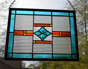 Stained glass panel | Etsy