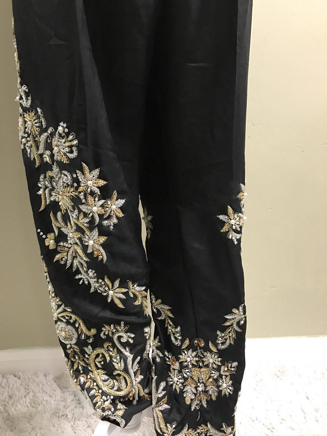 Embroidered Cigarette Pants