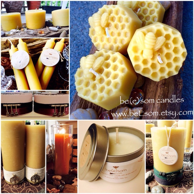 Organic local 100% Pure Beeswax & Scented Soy Candles by beEsom