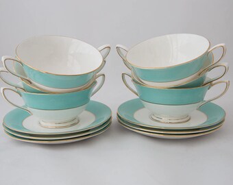 Turquoise gold china | Etsy