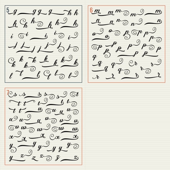 Aaron Script Full Alphabet SVG Fonts Cutfile Fancy Elegant