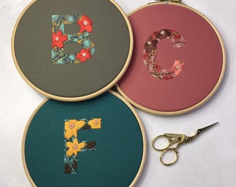 Embroidered initial | Etsy