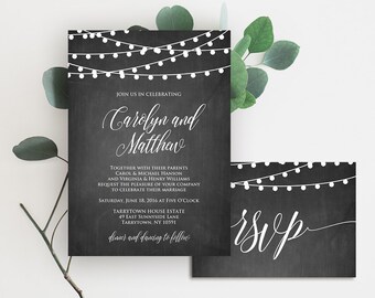 Wedding Invitation Template Instant Download Rustic Modern