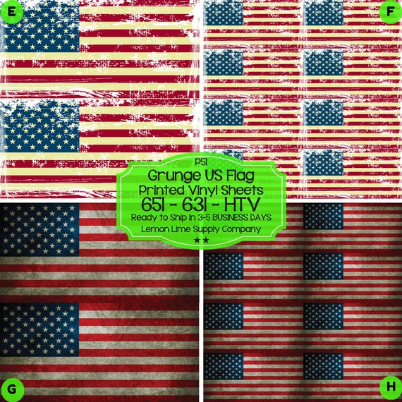 Grunge American Flag Vinyl/Printed Heat by SmashingInkVinyl