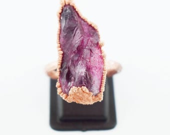 Rough gemstone ring | Etsy