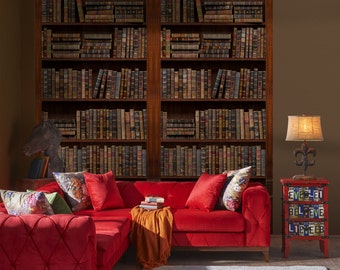 Library wallpaper | Etsy