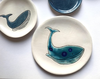 Whale plates | Etsy