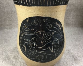 Sgraffito mug | Etsy