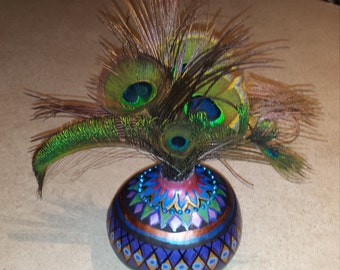 Peacock feather vase | Etsy