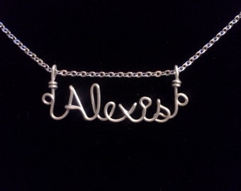 Wire name necklace | Etsy