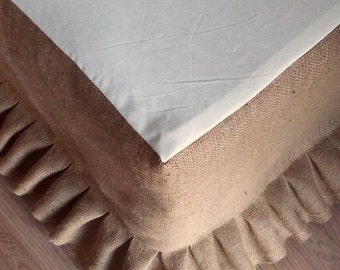 Burlap bed skirt | Etsy