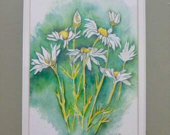 White daisy painting | Etsy