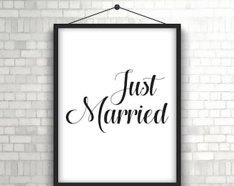Just married poster | Etsy