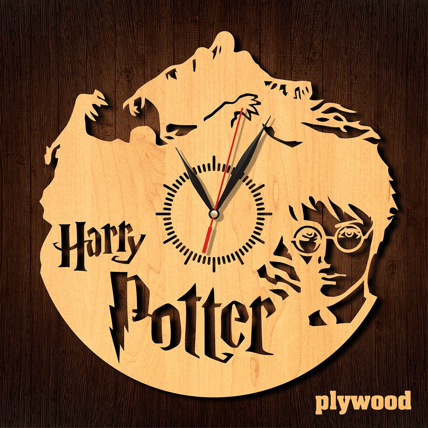 Harry Potter clock Harry Potter wooden clock Harry Potter
