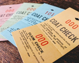 Items similar to Printable - EDITABLE - DIY Wedding Coat Check Tags on Etsy