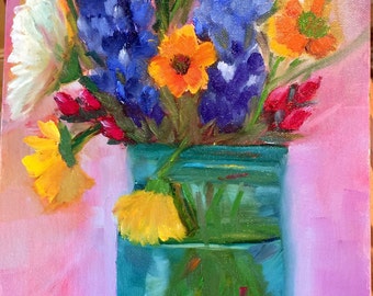 Bluebonnet painting | Etsy