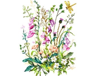 Grass cross stitch | Etsy