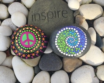 Mandala stone | Etsy
