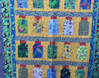 Cute Bug Jar Quilt Block PDF Pattern Children Baby. Instant