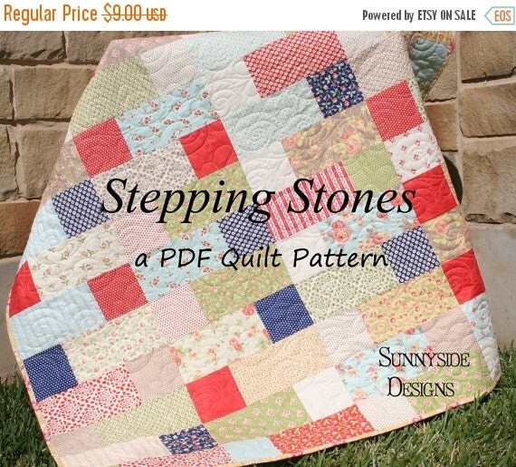 Layer Cake Quilt Pattern PDF File Stepping by SunnysideFabrics