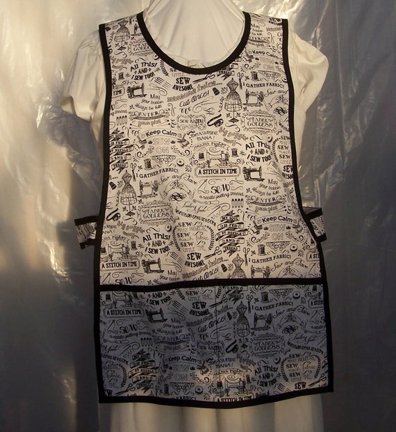 Monochromatic Over-The-Head Apron with Snap Fasteners at the