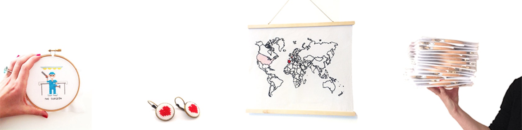 Modern cross stitch patterns DIY kits craft supplies por Koekoek