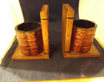 Leather bookends | Etsy