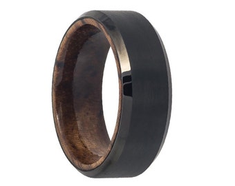 Wood inlay ring | Etsy