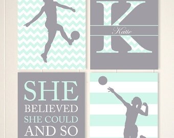 Volleyball wall art | Etsy