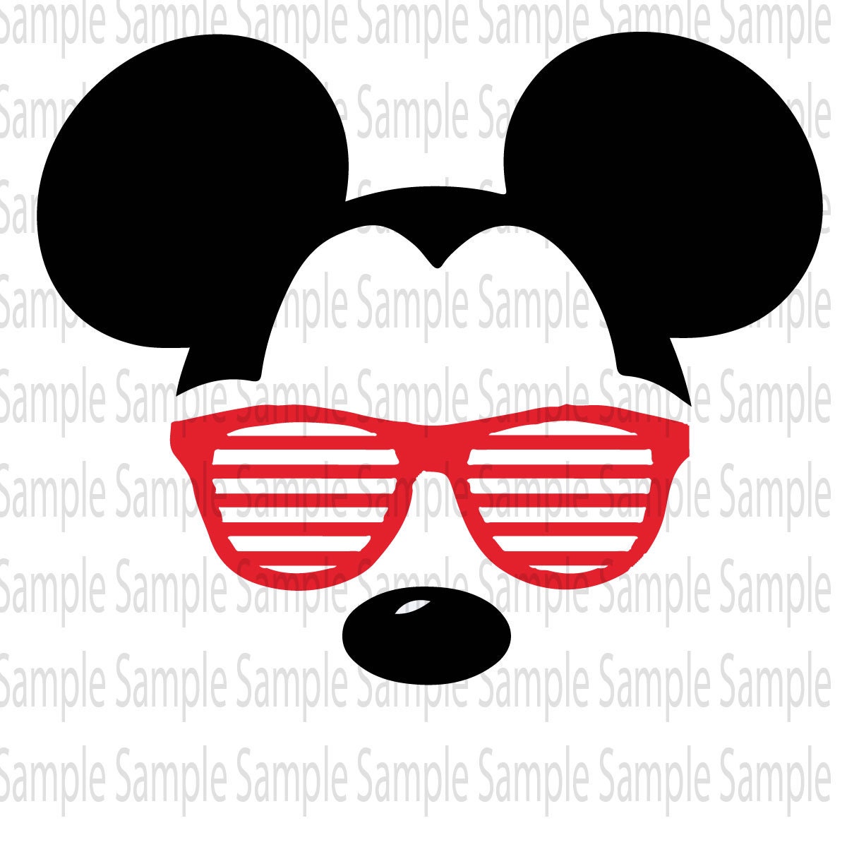 Cool Mickey with Glasses SVG PNG Cut FIle