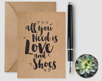 Shoes birthday card | Etsy