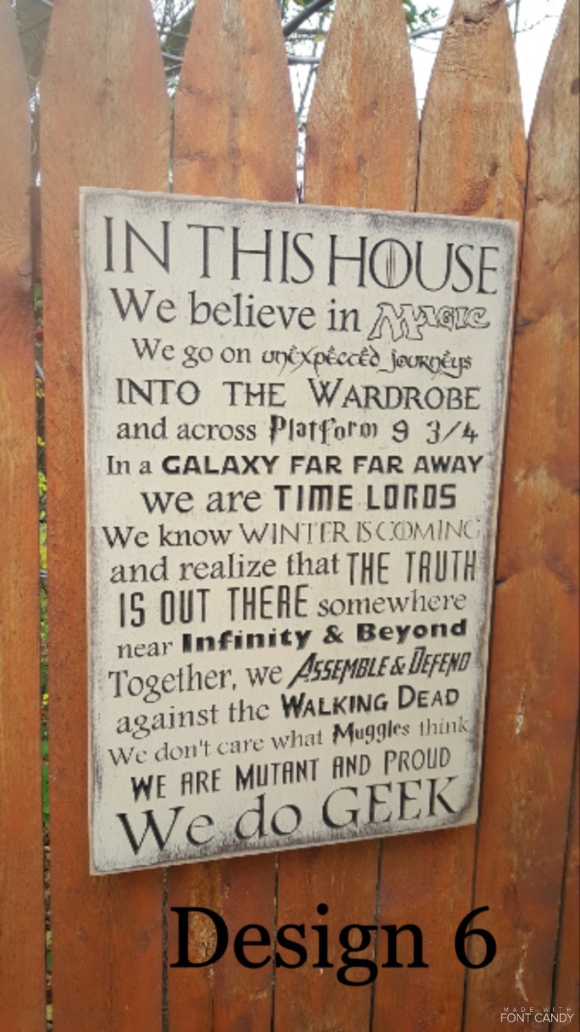 Custom Carved Wooden Sign In This House We Believe In