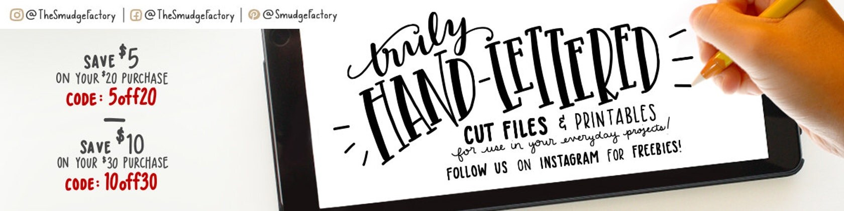 Premium Hand-Lettered SVG Cut Files & by TheSmudgeFactoryLLC
