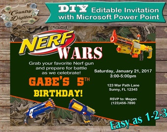 Nerf invite | Etsy