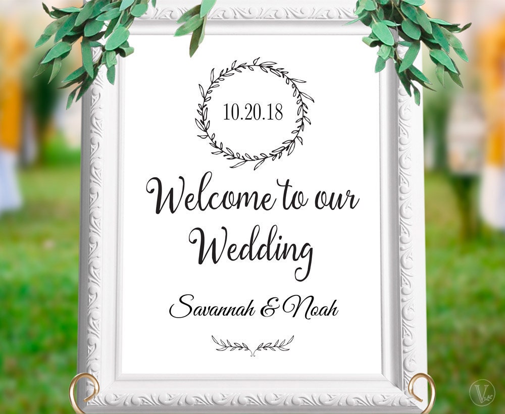 Printable Wedding Welcome Sign Personalized Custom Wedding