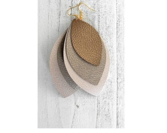 Leather Feather Earrings Leather Earrings Faux Leather