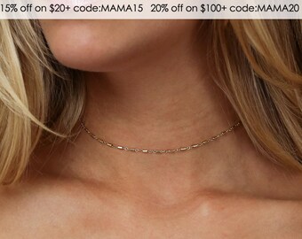 Delicate Gold Choker Necklace Dainty Choker Necklace Dew
