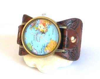 World map watch | Etsy