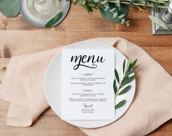 Unique menu template related items | Etsy